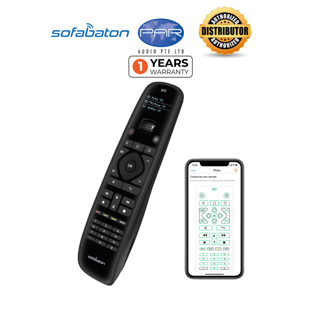 SOFABATON U2, UNIVERSAL REMOTE CONTROL, ONE YEAR WARRANTY | Shopee ...