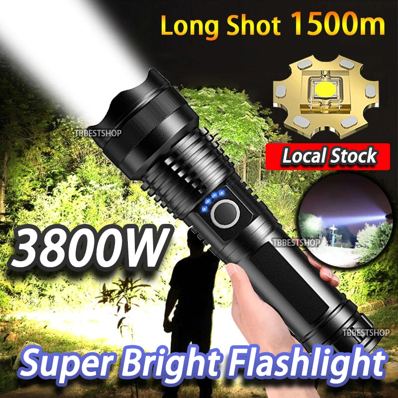 👍5500W Long Distance Laser Flashlight White laser LED Flashlight Super ...