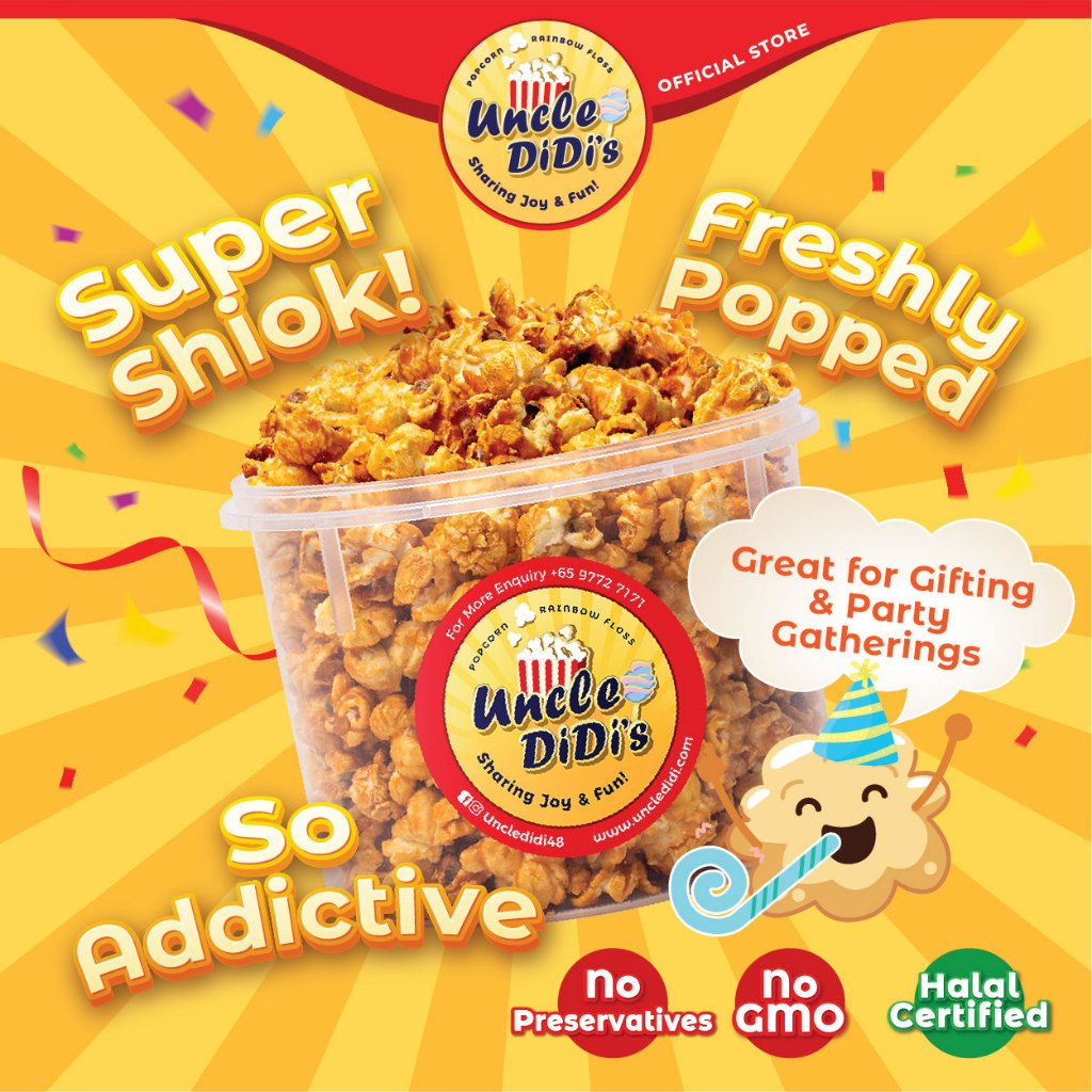 Uncle DiDi's Fresh Popcorn Jumbo Tub 3000ml | Shopee Singapore