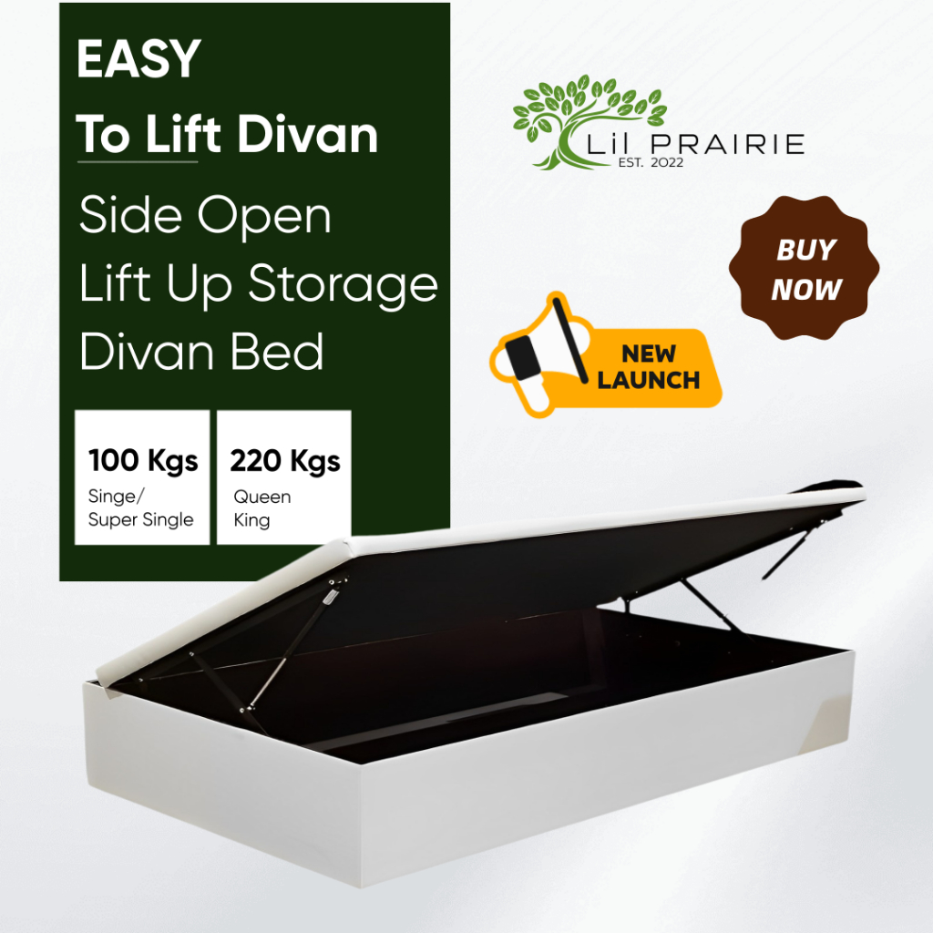 Sommier Side Open Storage Divan Bed Frame | Single | Super Single Lift ...