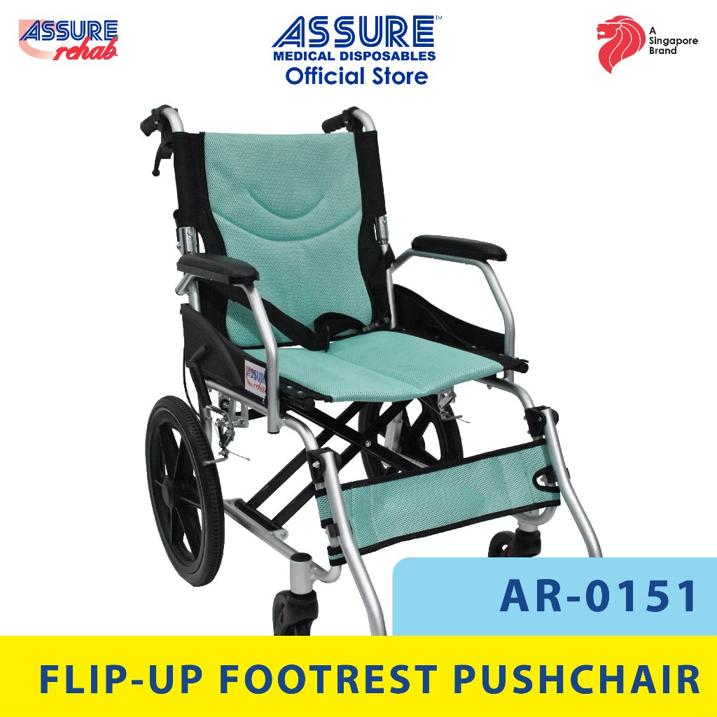 ASSURE REHAB Lightweight Pushchair With Flip-Up Footrest, 18" | Shopee ...