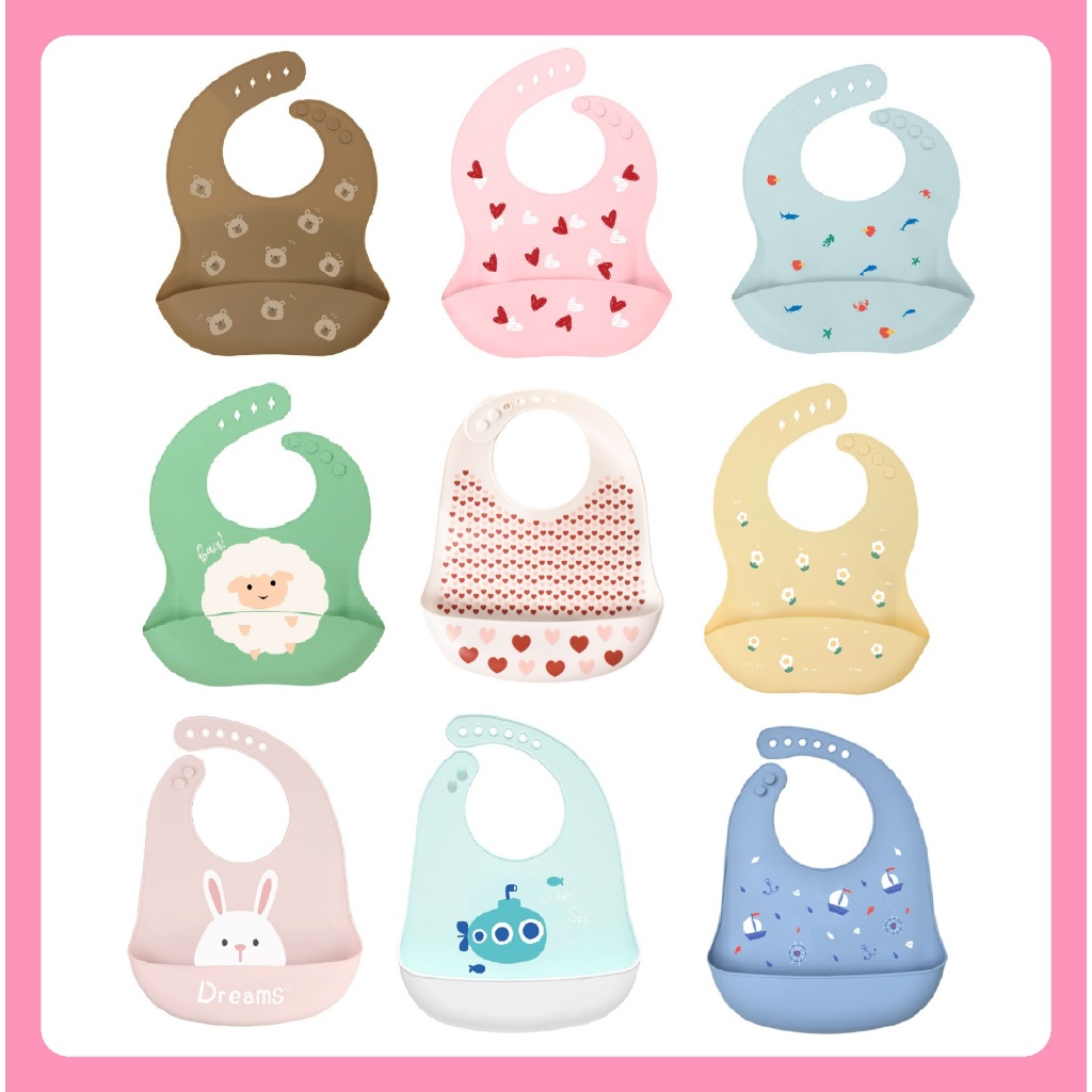 [SG Ready Stock] Baby Bib Crumbs catcher Food Grade Silicone Drool bib ...