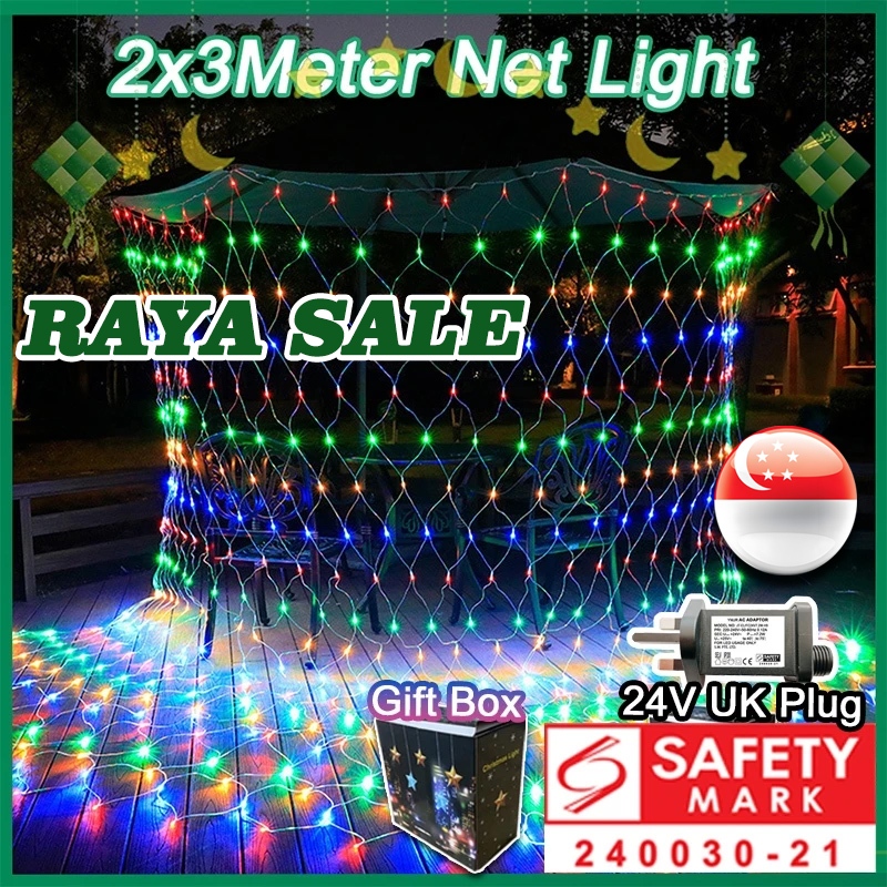 🇸🇬 Stock 3x2M Lampu raya Led Fairy Lights 204LEDS 8modes LED Light ...