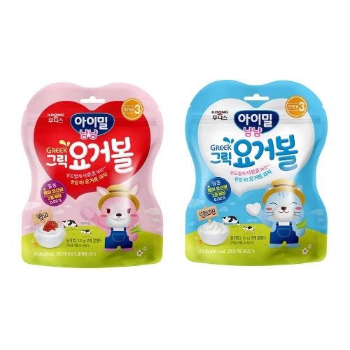 [Ildong Foodis] Agimeal Greek Yogurt Ball 20g (Strawberry / Plain) 아기밀 ...