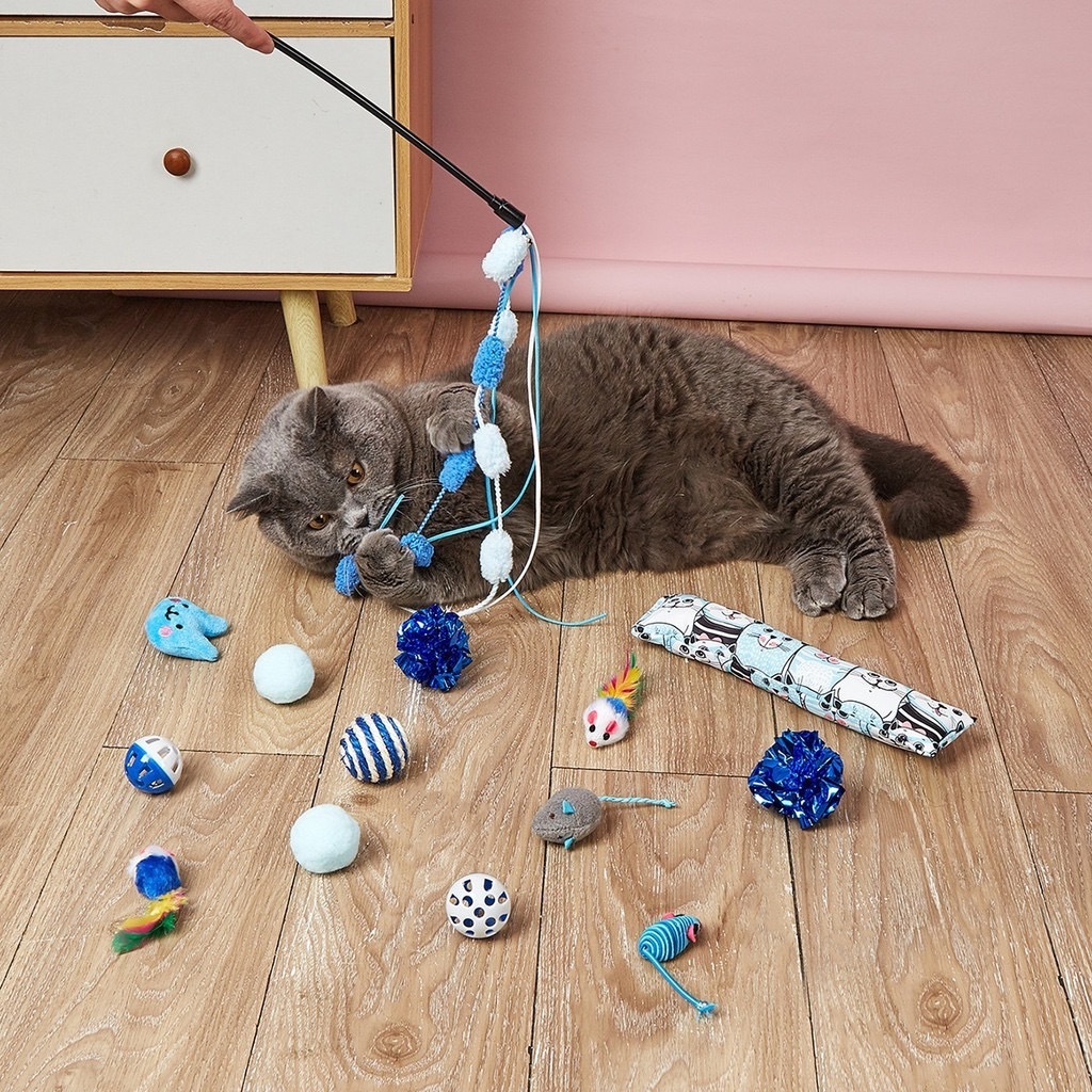 【SG Seller】Cat Toy Teaser Set with Catnip – 4 Colorful Rolling Balls ...
