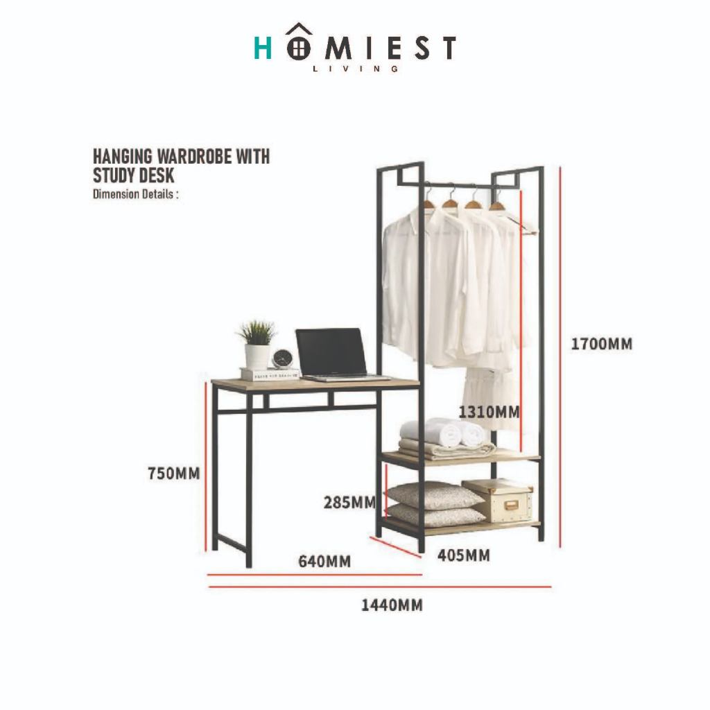 [Homiest] Nikki Series Cloth Rack / Open Concept / Powder Coat Metal ...