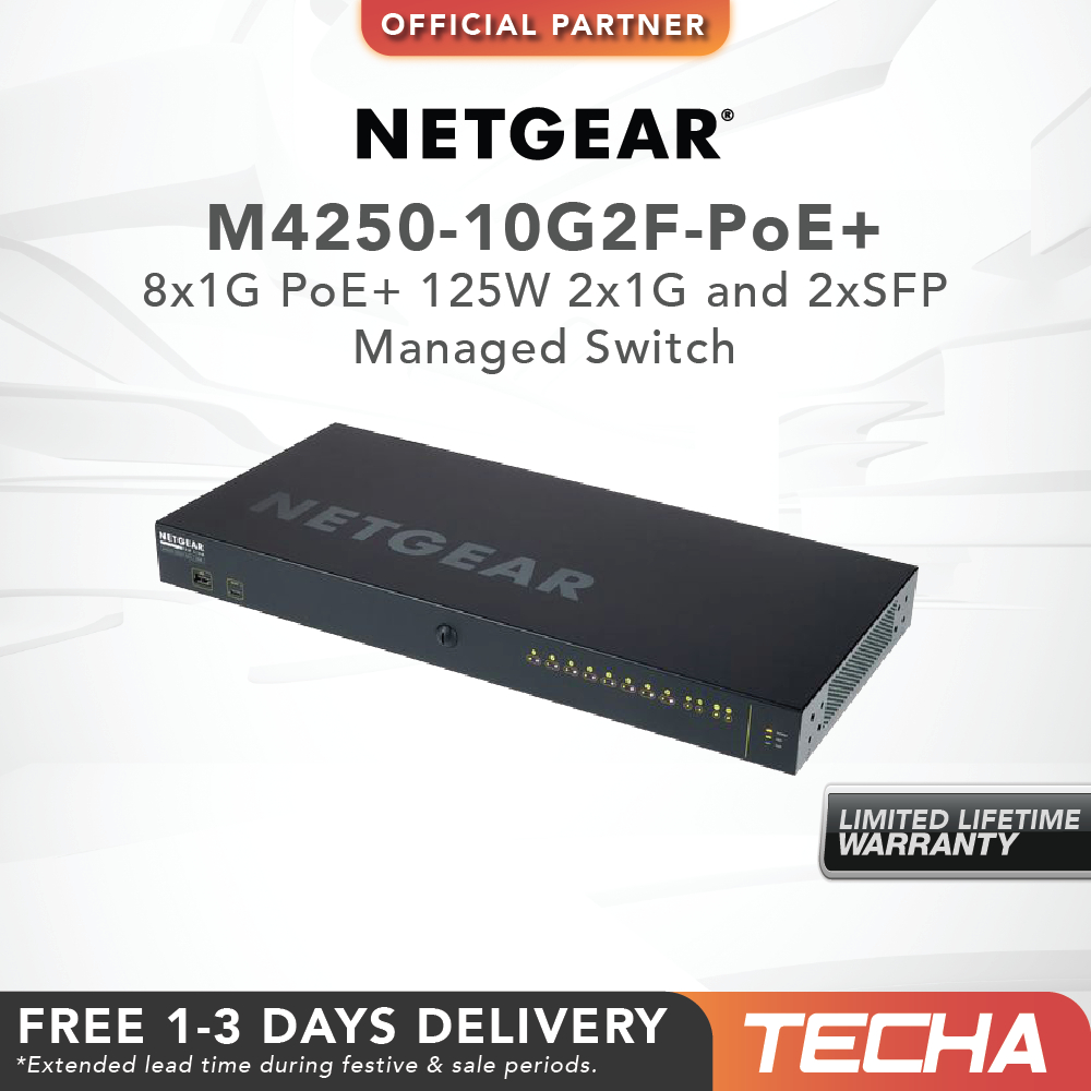 [FAST SHIP] Netgear AV Line M4250-10G2F-PoE | 12-Port 8x1G PoE 125W ...