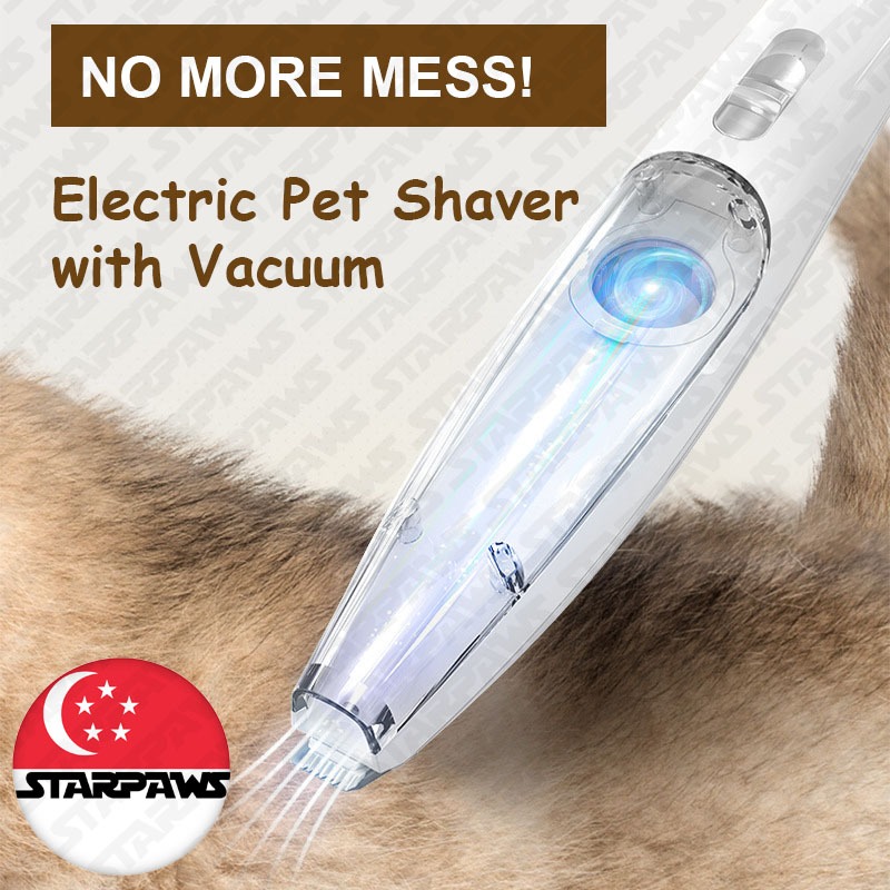Pet Paw Hair Clipper Shaver with Vacuum || Dog Cat Foot Trimmer LED USB ...