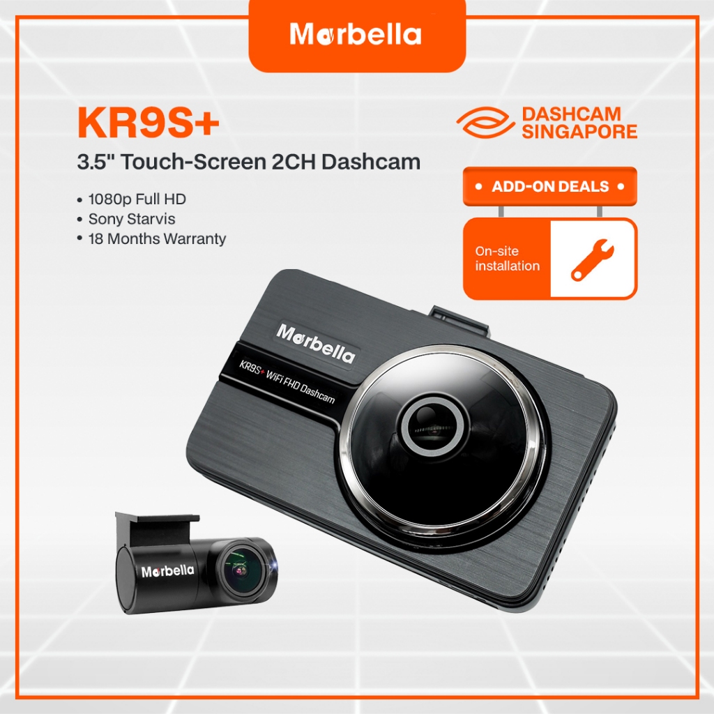 Marbella KR9S+ Dual-Channel Full HD Dashcam [Made-in-Korea] | 3.5inch ...