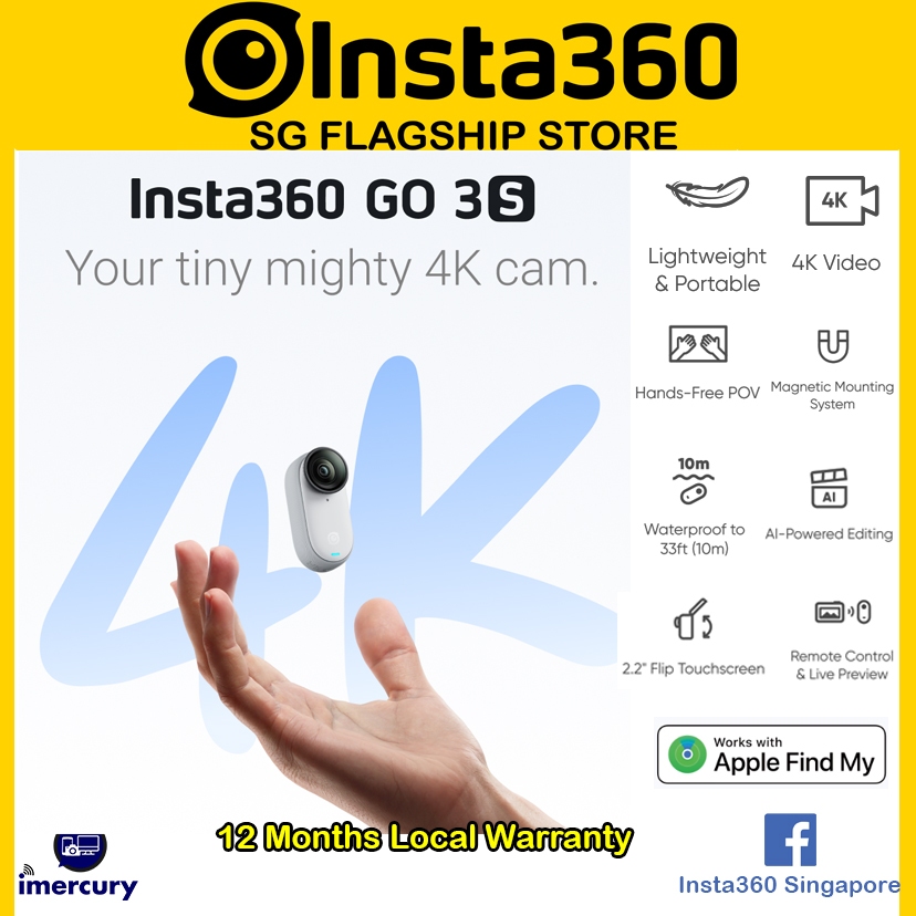 Insta360 Go 3S (Your Tiny Mighty 4K Cam) (In Stock) GO3S | Shopee Singapore