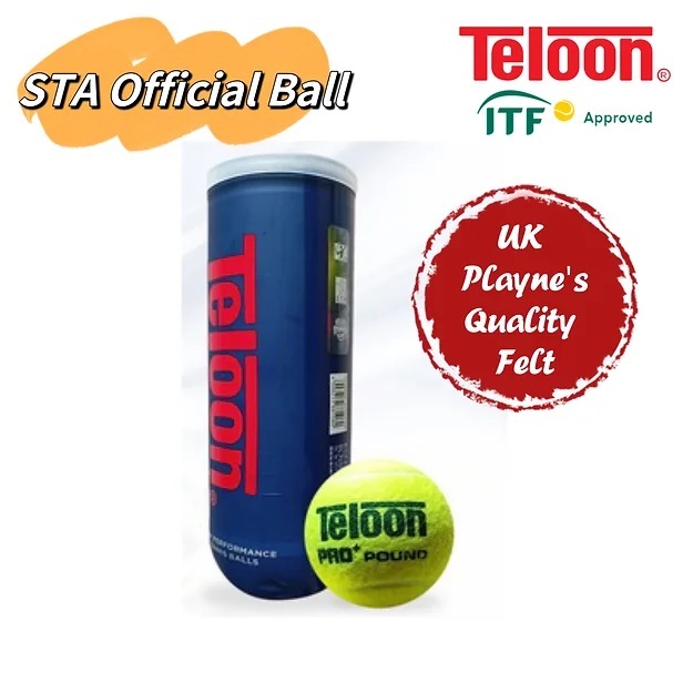 Teloon Tennis Ball Pro+ Pound (3 Balls Per Tube) STA Official Ball ...