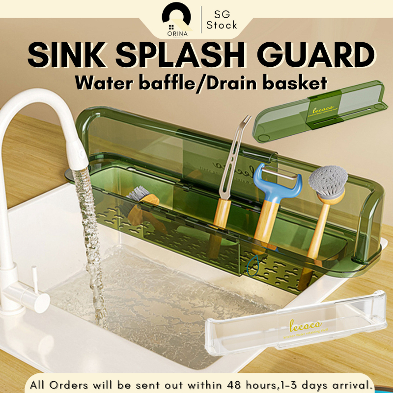 [SG] Kitchen Sink Water Baffle Retractable Sink Splash Guard Kitchen ...