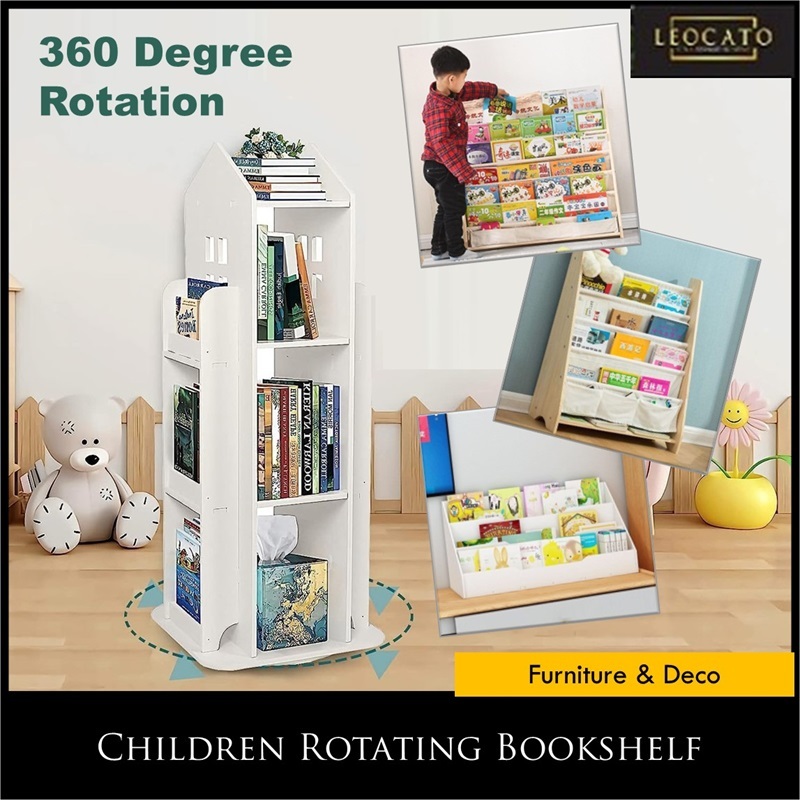 Rotating Children Bookshelf | Books Organizer For Kids | Free Standing ...