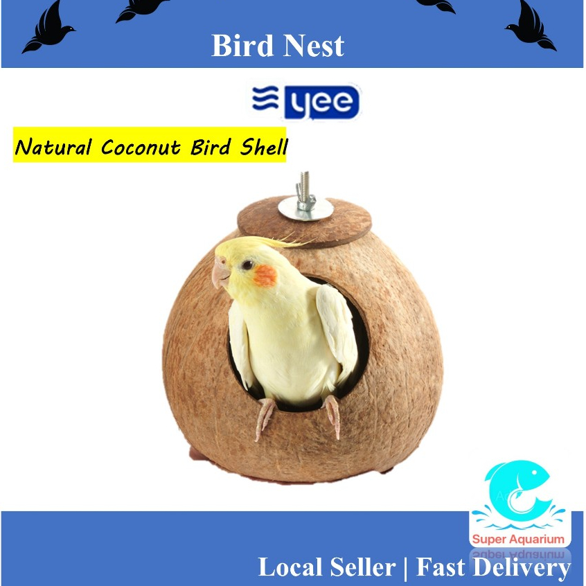 YEE Birds Coconut Shell Breeding Nest Parrots, Tiger Skin Pearl Finch ...