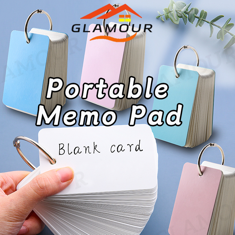 [SG] 100pcs Flash Card Note Index Card Blank Korean Portable Buckle ...