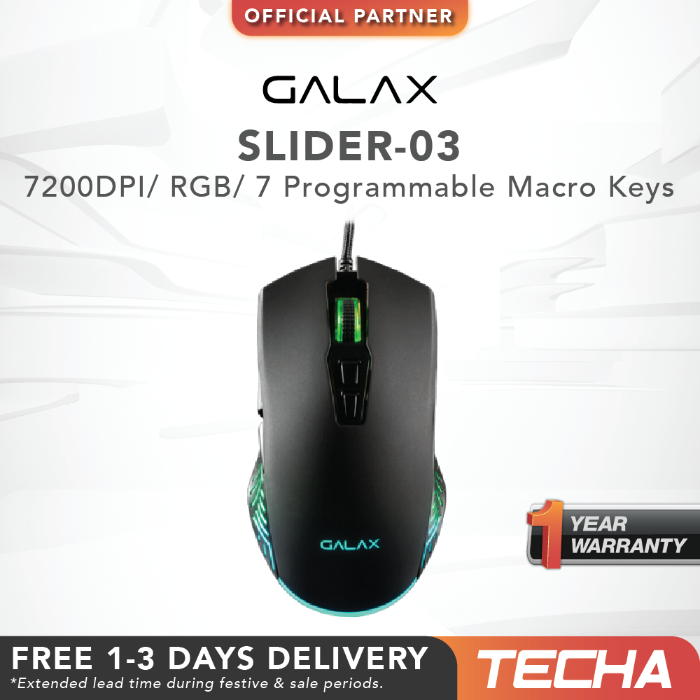 [FAST SHIP] GALAX Slider SLD-03 | 7200DPI | RGB | 7 Programmable Macro ...
