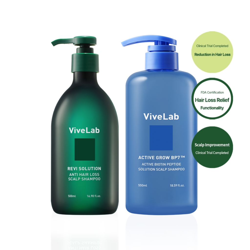Vivelab Active Biotin Peptide Solution Scalp Shampoo 550ml + Revi ...