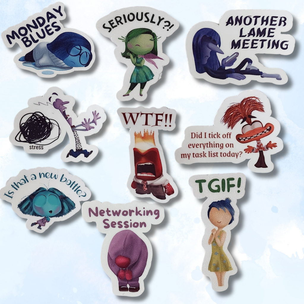 Inside Out 2 Work Edition Die Cut Sticker Bundle | Cute Stickers ...