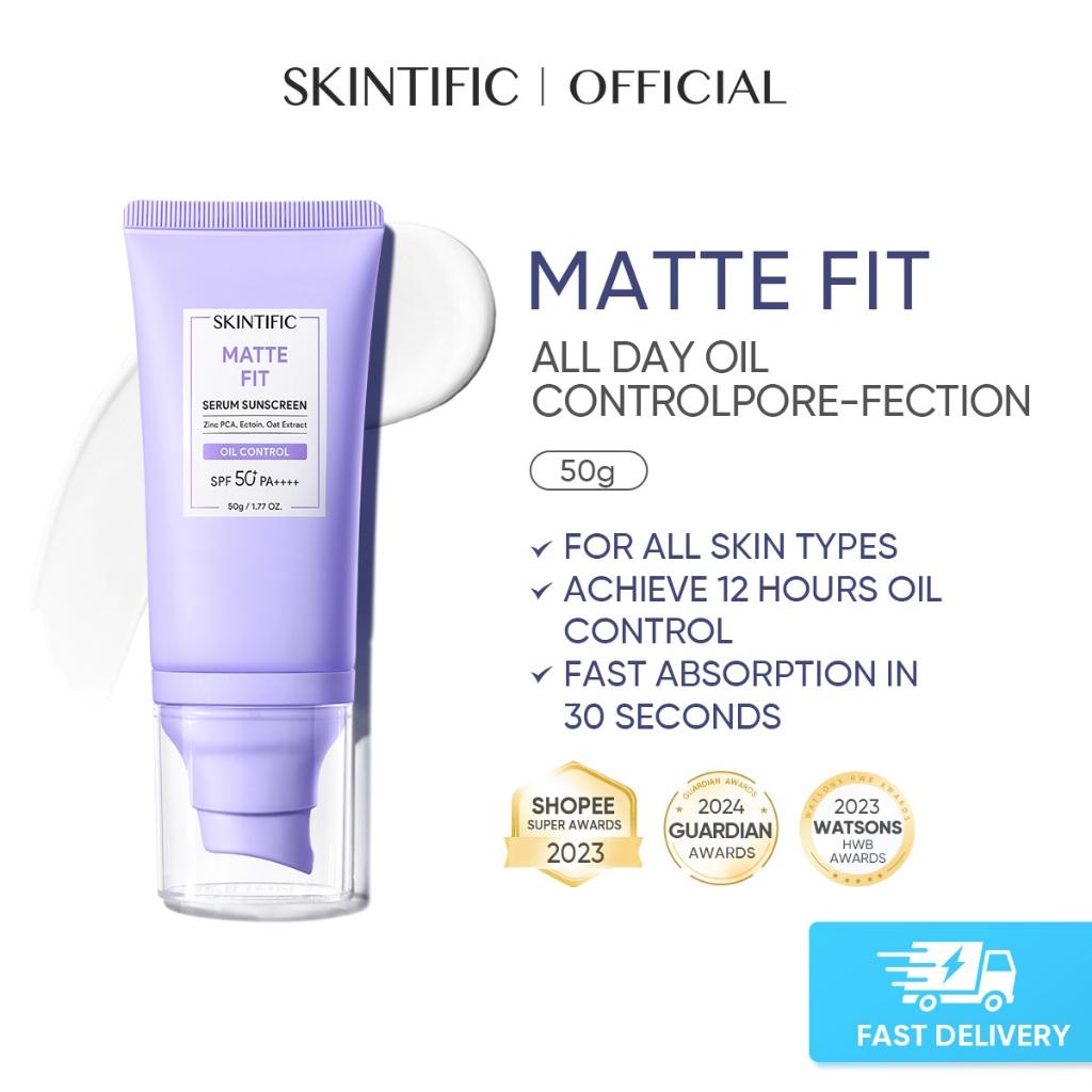 SKINTIFIC Matte Fit Serum Sunscreen 50g SPF50+ PA++++ Sun UV Protection ...