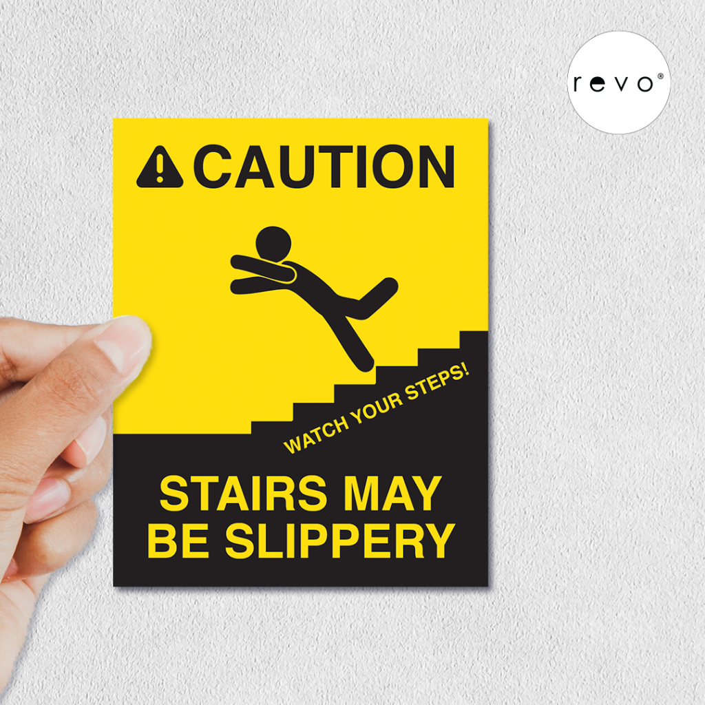 CAUTION STAIRS MAY BE SLIPPERY SIGN/SIGNAGE | WARNING SIGN, INSTRUCTION ...