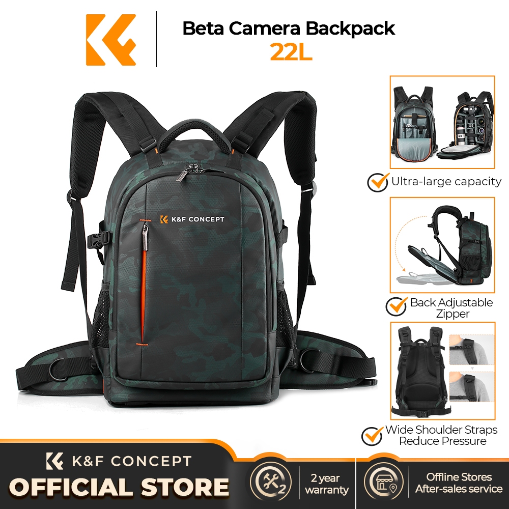 K&F CONCEPT 25L Camera Waterproof Backpack +Rain Cover +Audio Jack ...