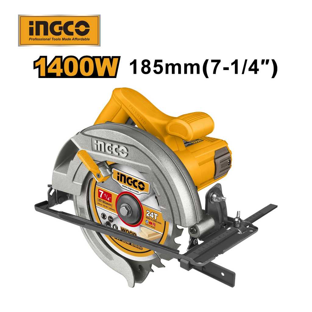 INGCO 1400W 185mm Circular saw With 1pcs blade for sawing wood ...