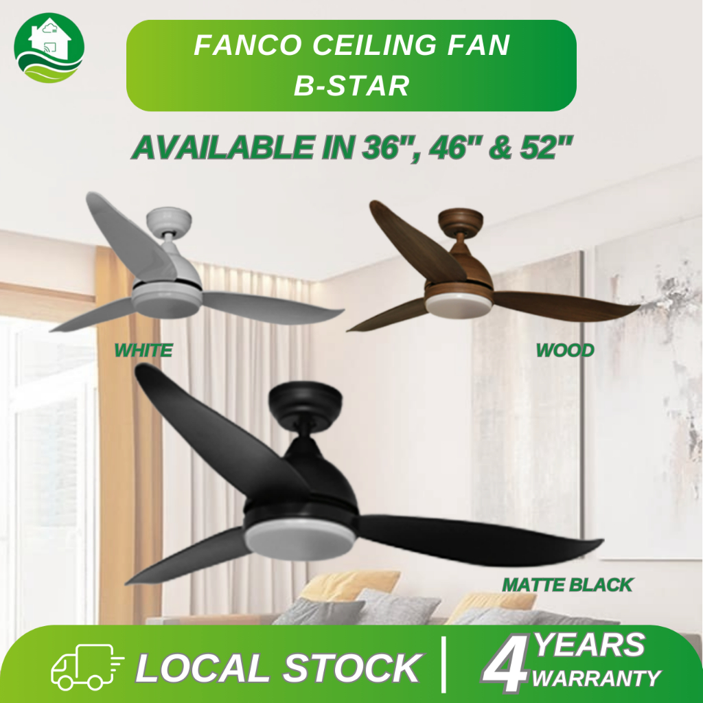 [SG READY STOCK] Fanco B-star DC Motor Ceiling Fan with 3 Tone LED ...