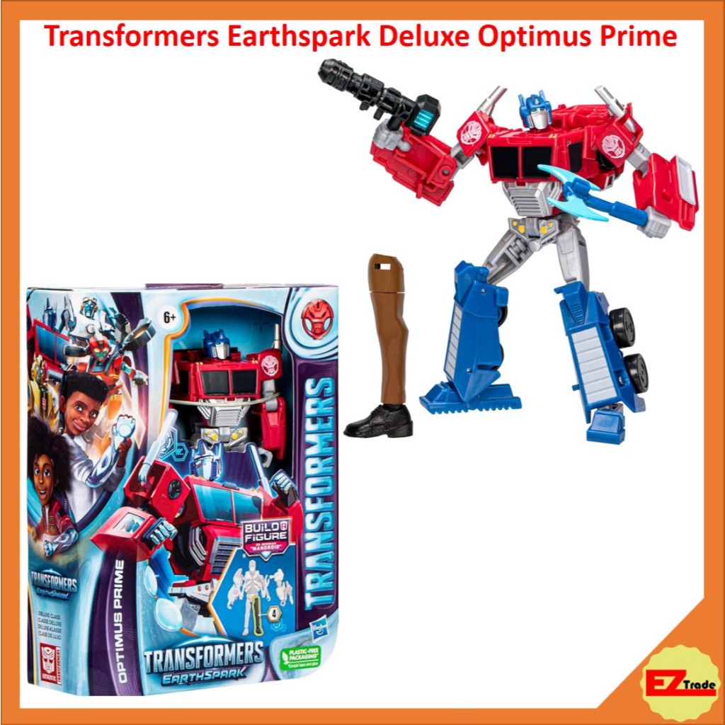 Hasbro Transformers Toys EarthSpark Deluxe Class Optimus Prime Action ...