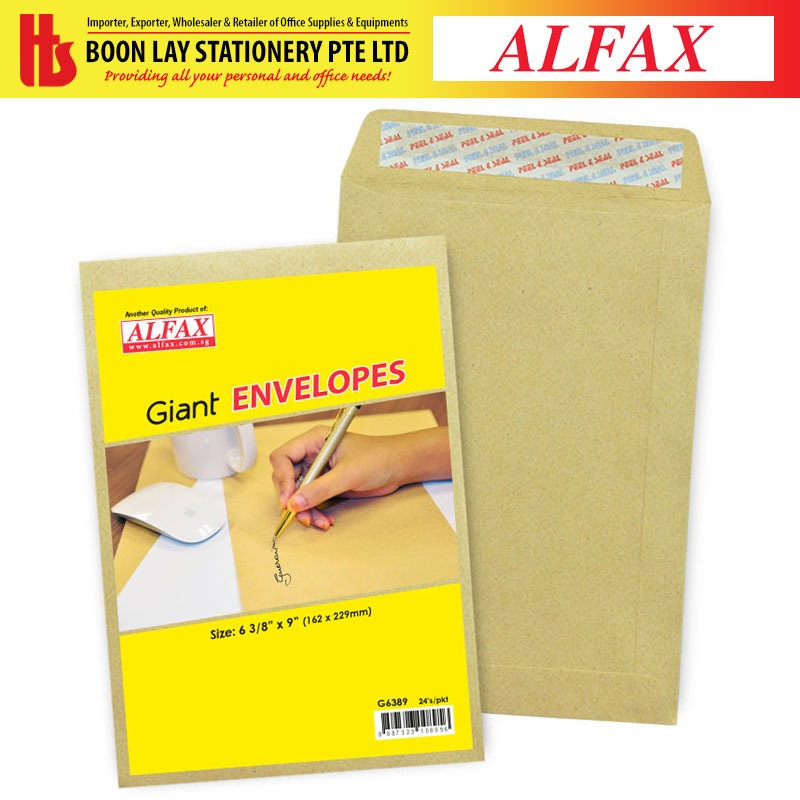 ALFAX Giant Peel & Seal Envelope 6 3/8x9" | 24pcs per pack | Shopee ...
