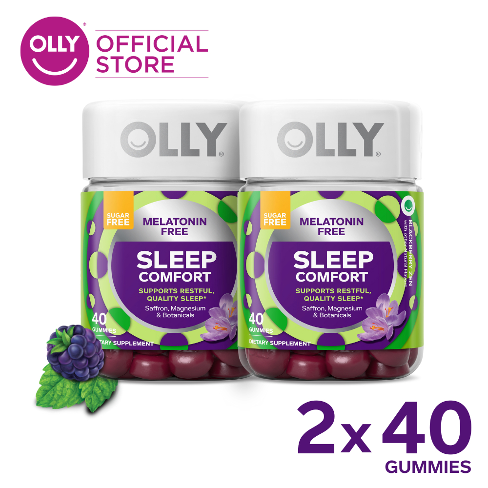 [Bundle of 2] OLLY Non-Melatonin Sleep Comfort Sugar Free Gummy Supplements, For Restful Sleep ...