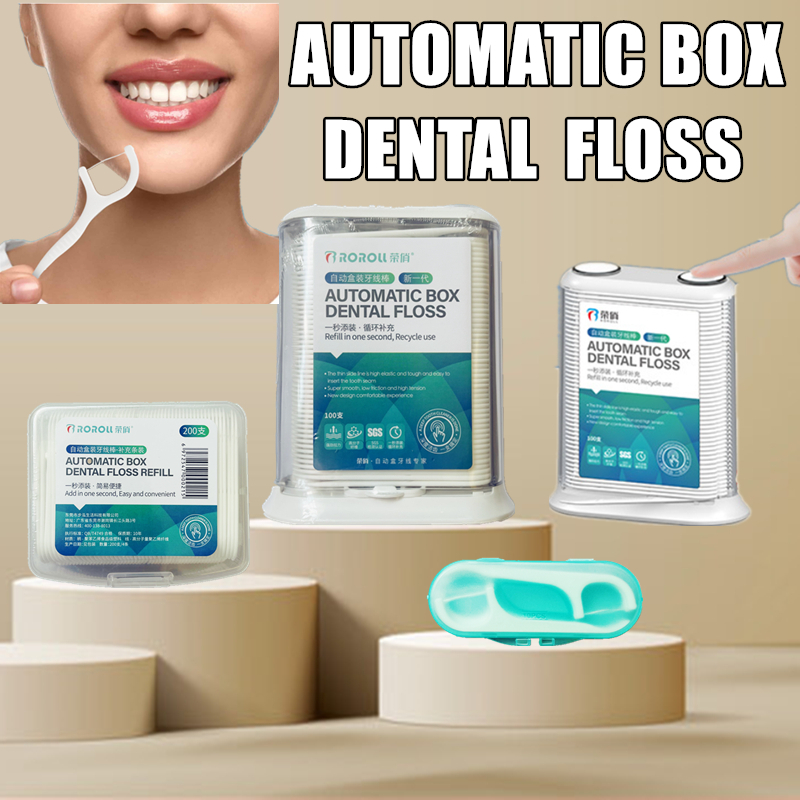 Automatic Dental Floss Pick Dispenser Pop-Up Automatic Holder Portable ...