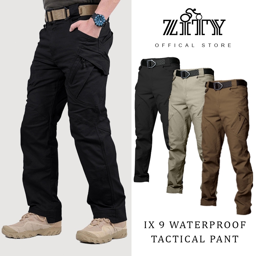 IX9 IX7 Multi Pocket Freight Men's Tactical Pants Lightweight Waterproof Cotton Elastic Outdoor ...