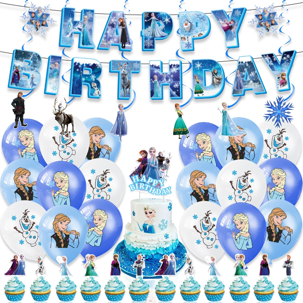 New Frozen Theme Birthday Party Decorations Balloons Set: HDB Banner ...