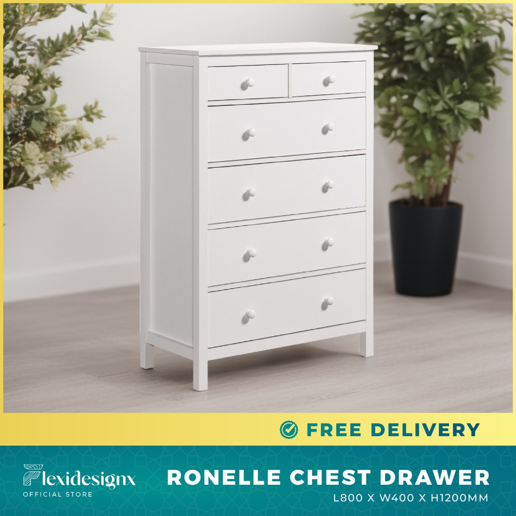 6 Chest of Drawers white / 6 Chest Dresser / Dresser Drawer / Drawer ...