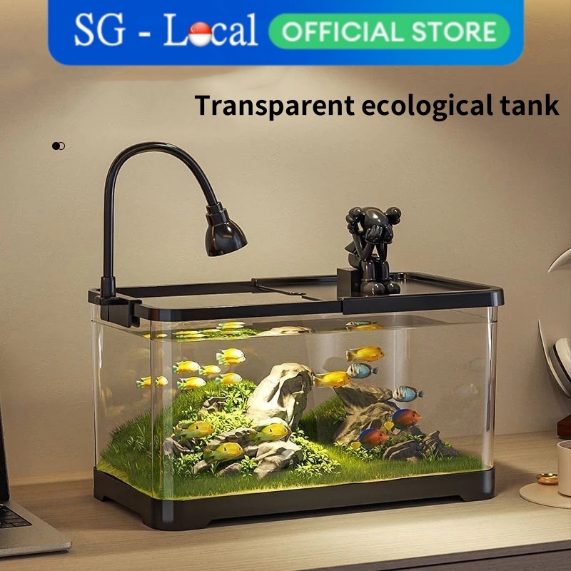 SG Local - Fish Tank Aquarium Transparent Plastic Eco Tank Small and ...