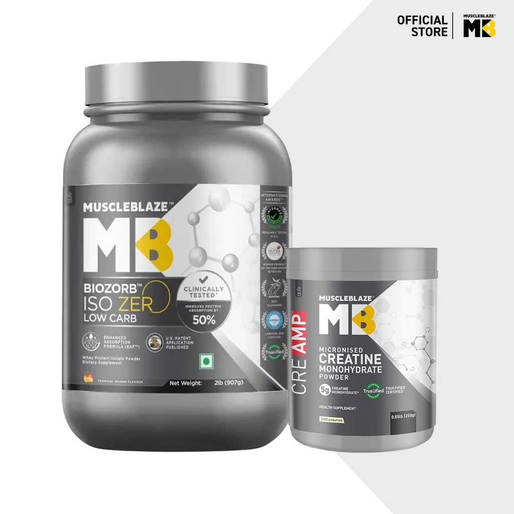 MuscleBlaze Biozorb Iso-Zero Low Carb, Whey Protein Isolate (Tropical ...