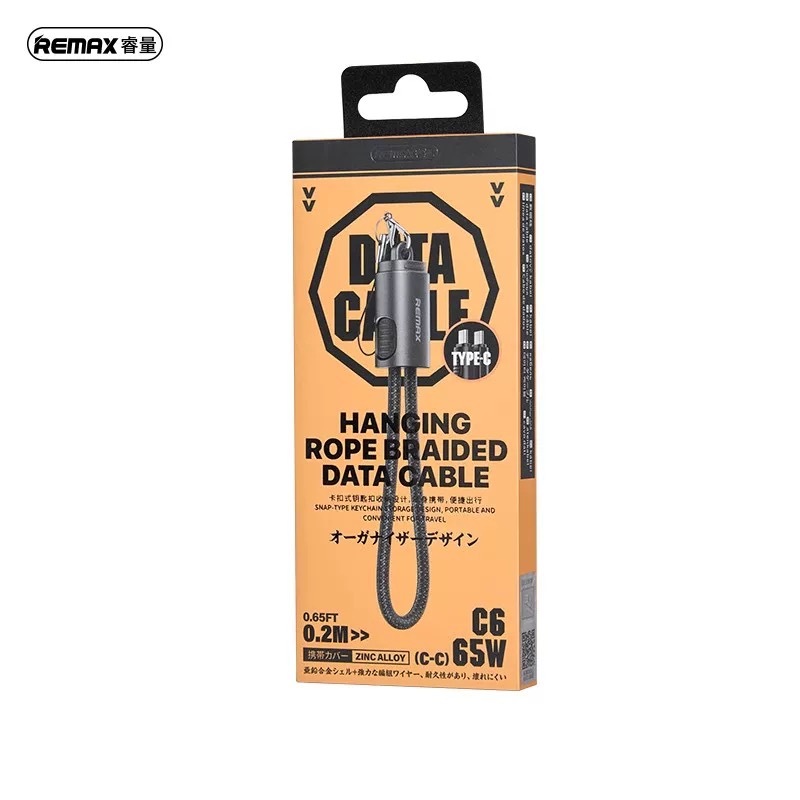 REMAX HANGING ROPE BRAIDED 65W DATA CABLE C6 (C-C) | Shopee Singapore