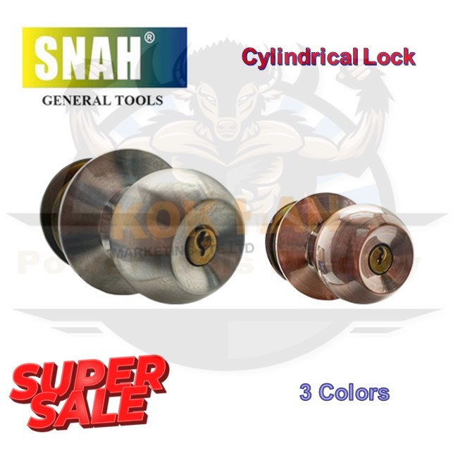 SNAH CYLINDRICAL DOOR LOCK/BEDROOM LOCK/ROUND DOOR LOCK/HDB DOOR LOCK ...