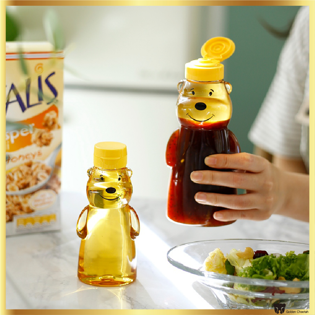 PLALA Teddy Bear Seasoning Container Syrup Oil Honey Sauce Container ...