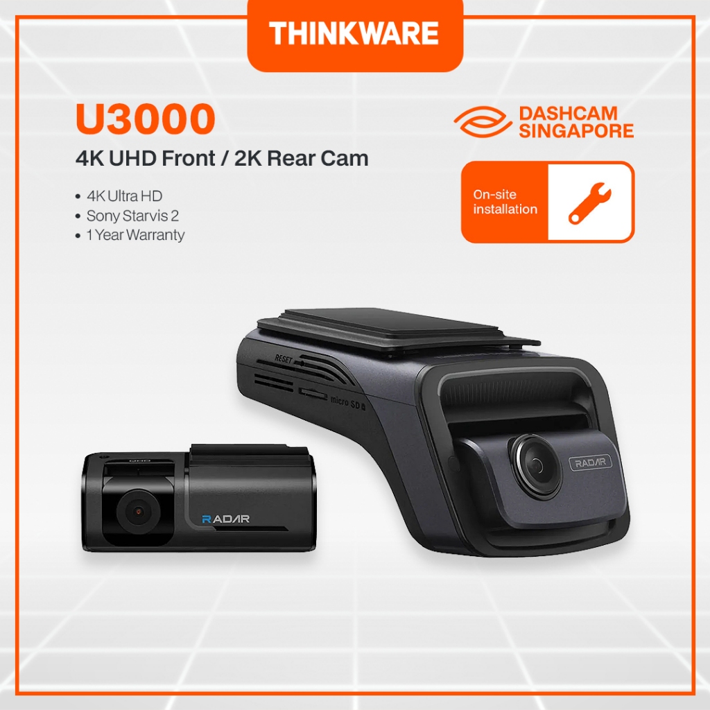 Thinkware U3000 | 4K + 2K UHD Dashcam | Sony STARVIS 2 | Wi-fi | Parking Mode [on-site ...