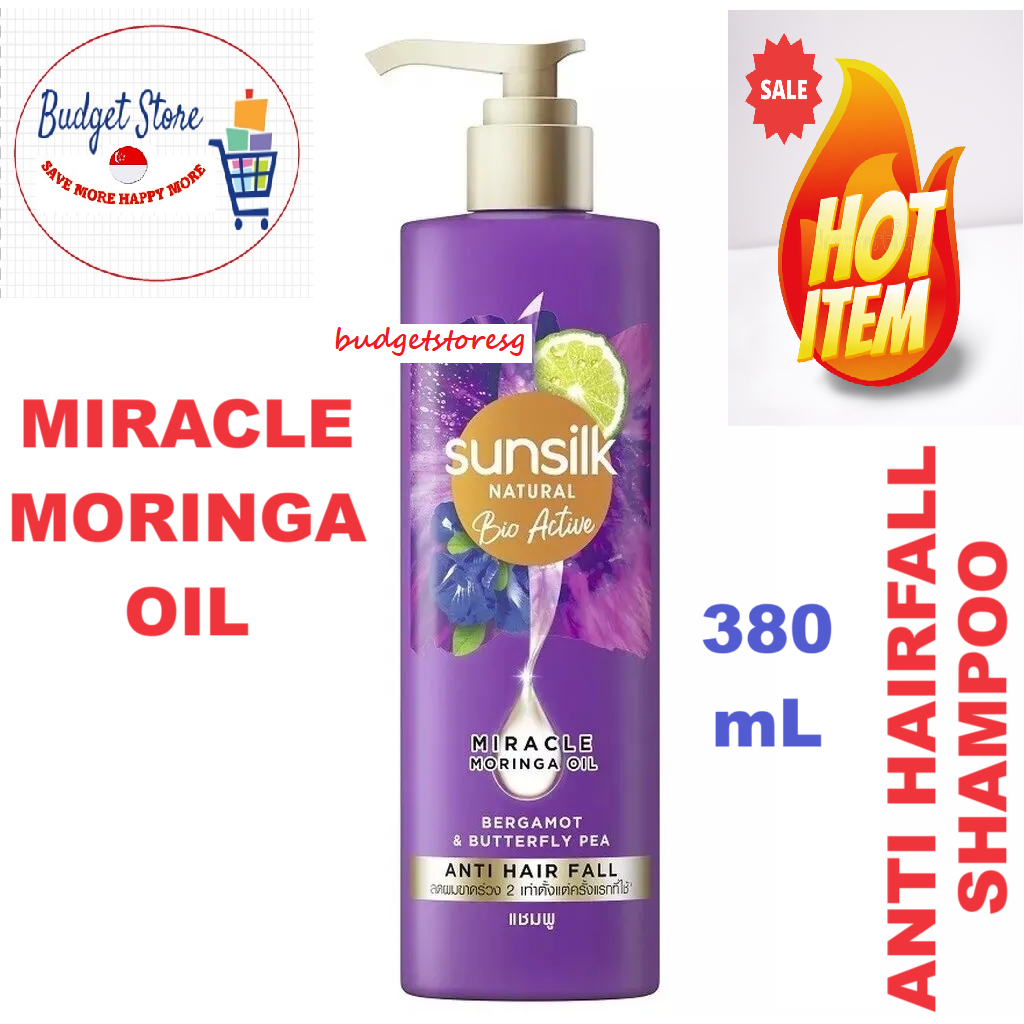 Sunsilk Natural Shampoo Anti Hair Fall Miracle Moringa Oil - 380 mL ...