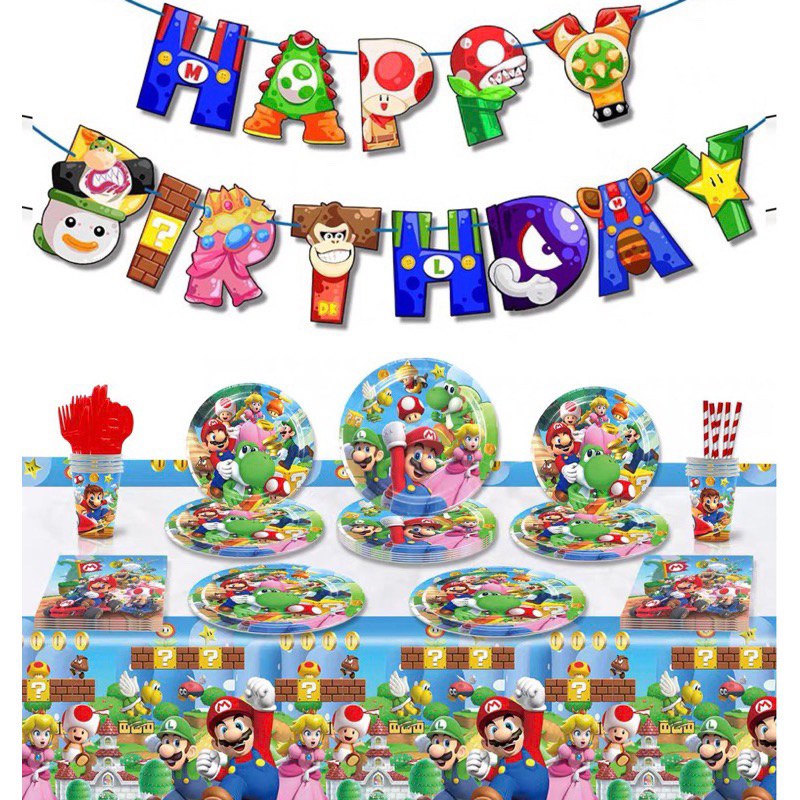 [SG Seller] Super Mario Luigi Toad Peach Happy Birthday Party ...