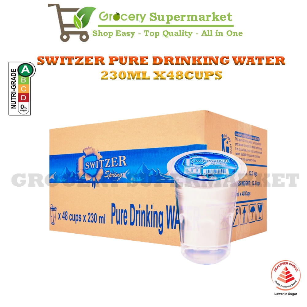 Switzer Spring Pure Drinking Water Cups (230ml x 48 Cups) - Grocery Supermarket | Shopee Singapore