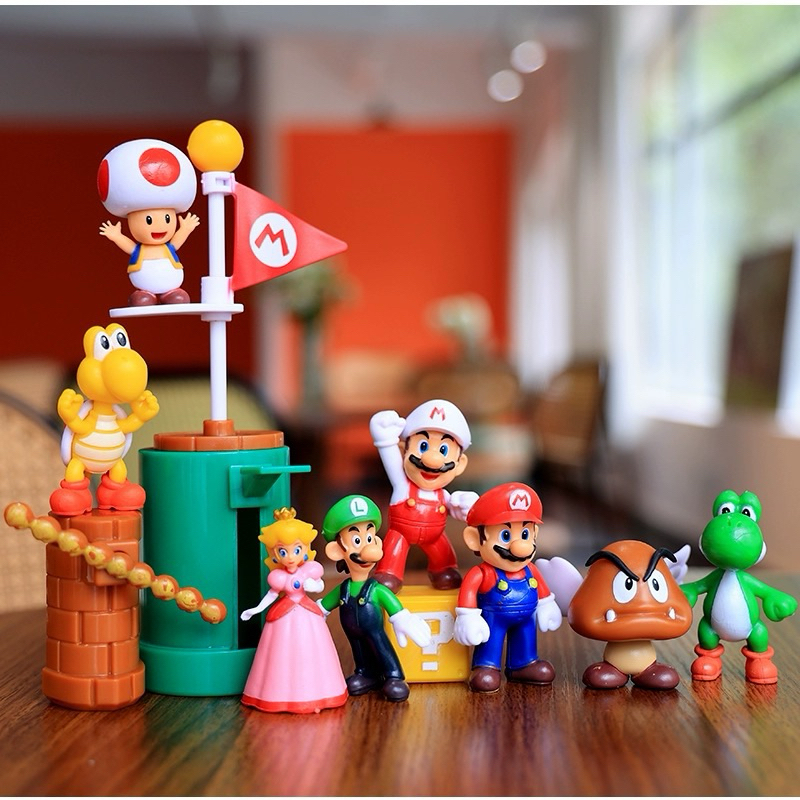 Super Mario Bros Lugi Princess Peach Goomba Yoshi Toad Bowser Wario ...