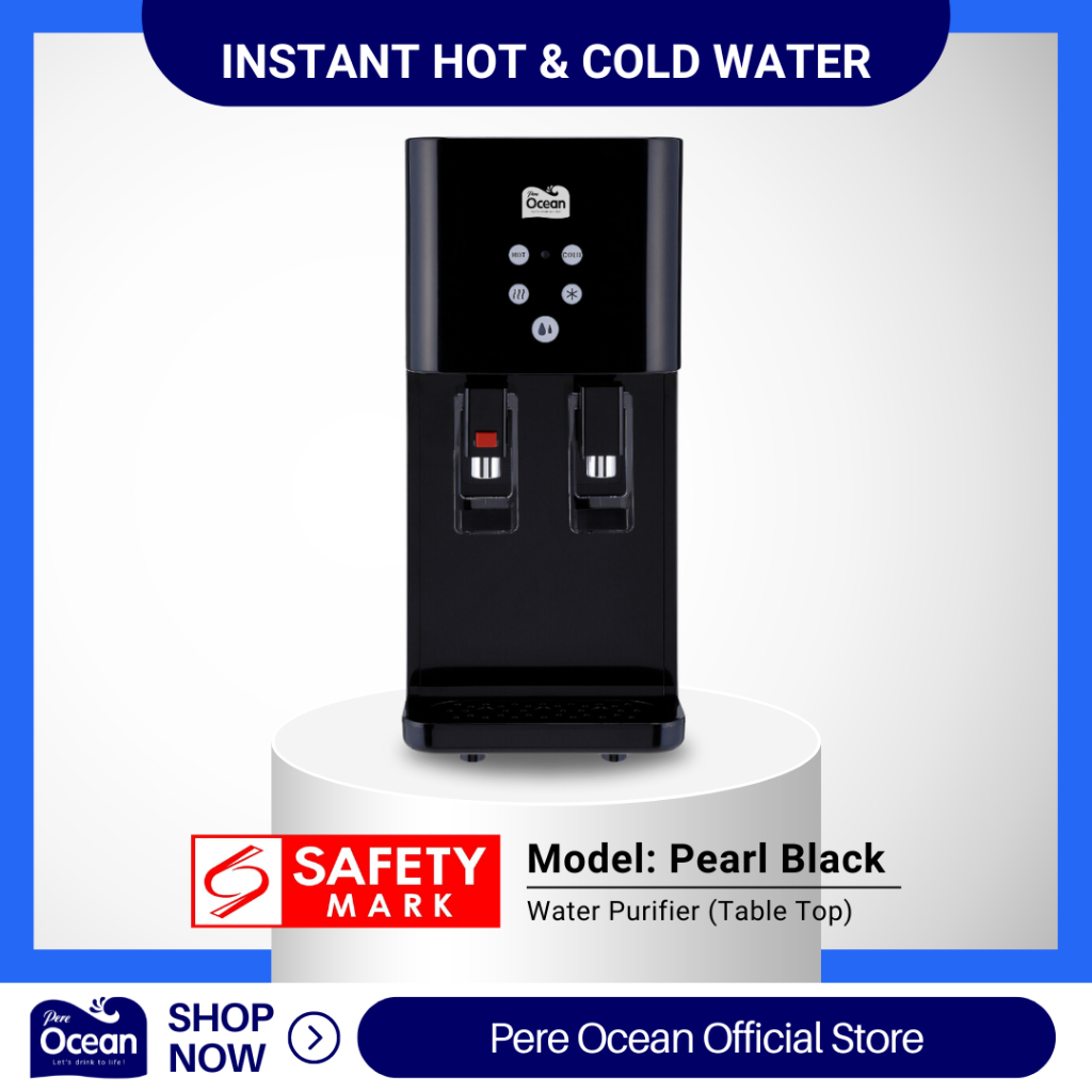 Pere Ocean Hot & Cold Water Purifier - Pearl Black (Table Top) | Shopee ...