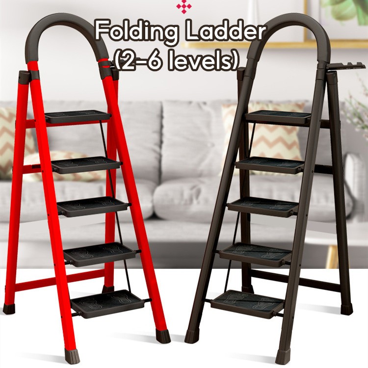 SG Stock | 2/3/4/5/6 Step Thickened Foldable Ladder | Folding Compact ...