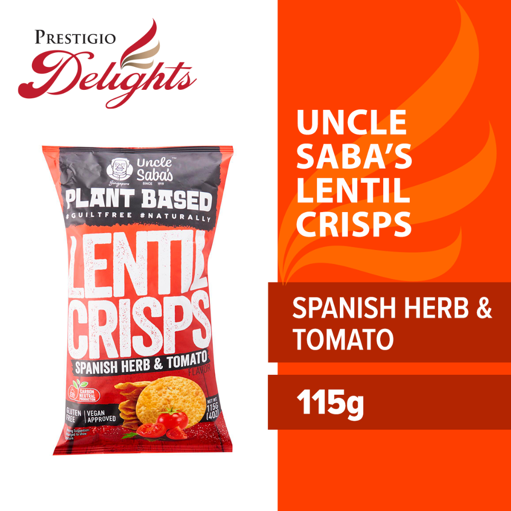 Uncle Saba's Plant Based Lentil Crisps - Spanish Herb And Tomato 115g ...