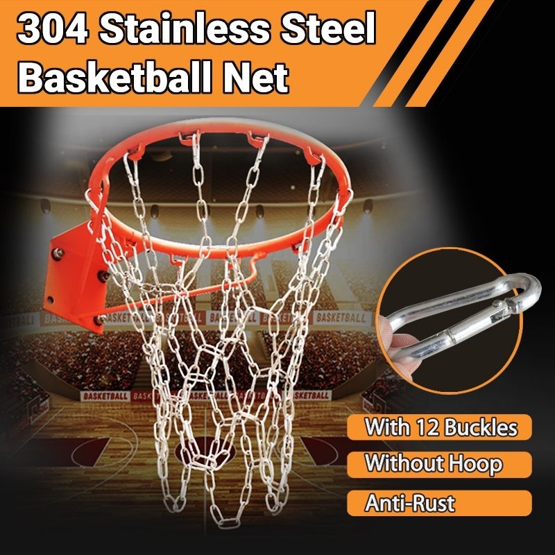 🔥304 Stainless Steel Basketball Net with Spring Buckle 🔥12 Buckles🔥 ...
