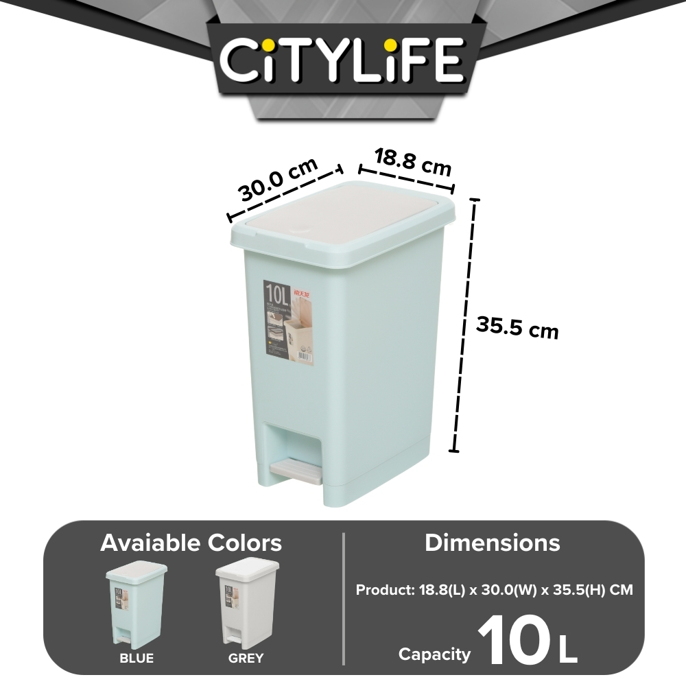 Citylife 10L Rubbish Bin Waste bin dustbin Trash Bins Garbage Bin ...