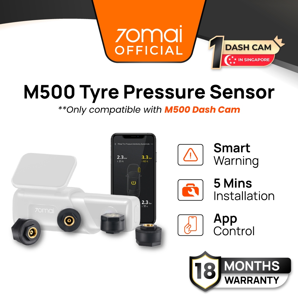 70mai M500 TPMS External Tyre Pressure Sensor T04 with App Control ...